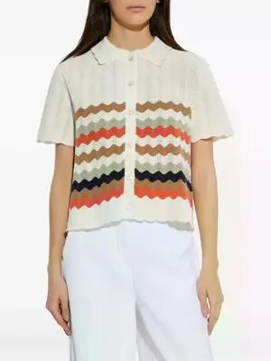 Paul Smith Zigzag-pattern Crochet Knit Shirt