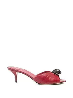 Valentino Garavani Embellishment Pleated Sandals - Red