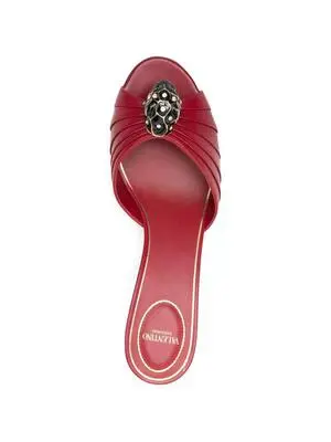 Valentino Garavani Embellishment Pleated Sandals - Red