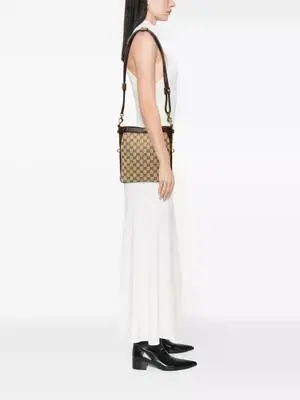 Gucci Gg Canvas Crossbody Bag - Brown