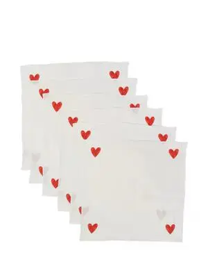 BAMBAH Heart Napkins - White