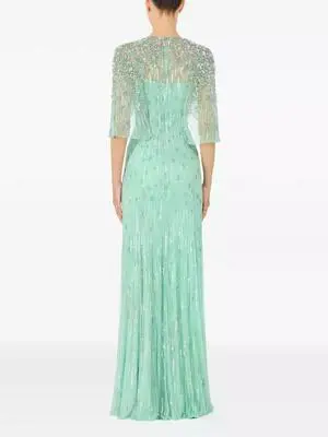 Jenny Packham Astra Sequin-embellished Maxi Dress - Green