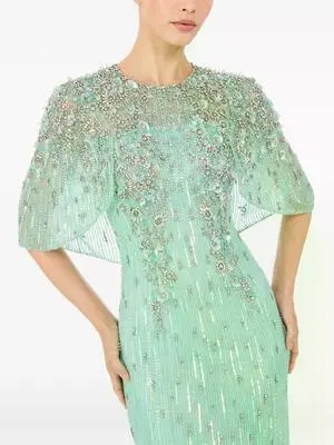 Jenny Packham Astra Sequin-embellished Maxi Dress - Green