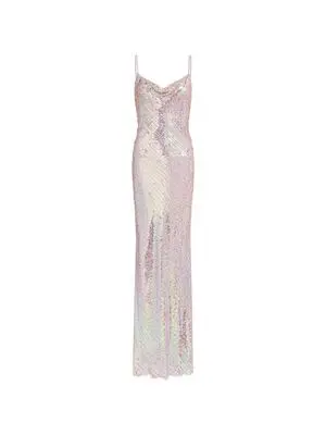 Jenny Packham Foxx Sequin Embellished Maxi Dress - Pink