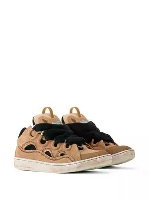 LANVIN Curb Cut-out Lace-up Sneakers - Neutrals