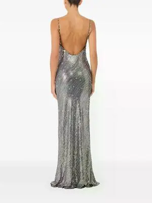Jenny Packham Foxx Embellished Dress - Silver
