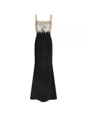 Jenny Packham Embellished Sleeveless Dress - Black