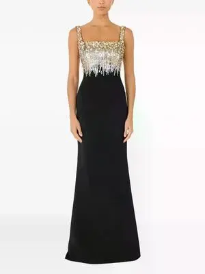 Jenny Packham Embellished Sleeveless Dress - Black