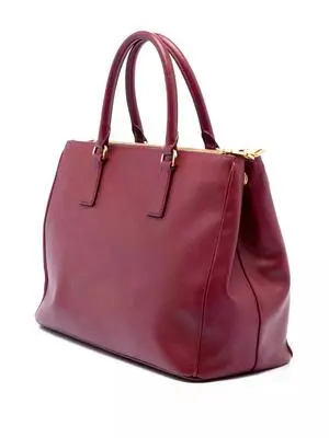 Prada Saffiano Lux Galleria Double Zip Front Pocket Satchel