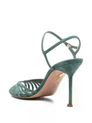 AQUAZZURA Caged-strap Suede Sandals
