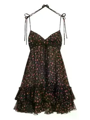 Dolce & Gabbana Floral Mini Dress - Black