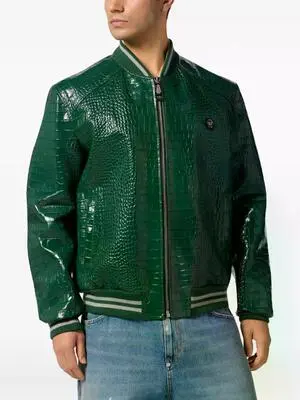 Philipp Plein Leather Bomber Jacket