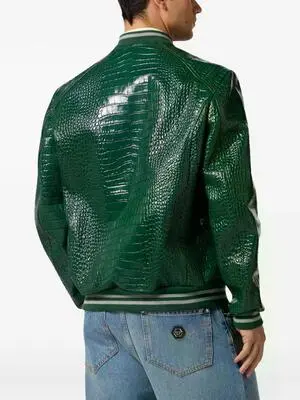 Philipp Plein Leather Bomber Jacket