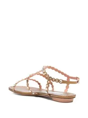 AQUAZZURA Crystal-embellished Leather Sandals