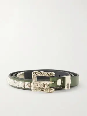 Enfants Riches Déprimés Classique 2cm Studded Leather Belt - Green