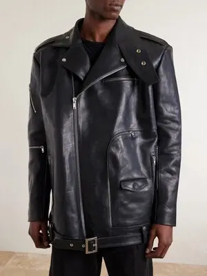 Rick Owens Jumbo Bauhaus Stooges Oversized Leather Jacket - Black