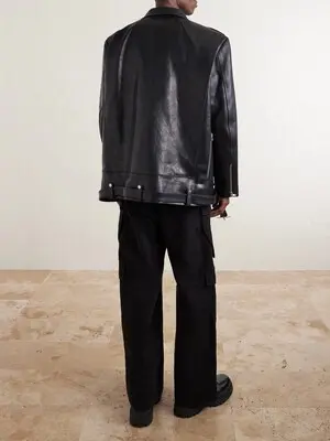 Rick Owens Jumbo Bauhaus Stooges Oversized Leather Jacket - Black