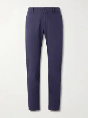 Barena Venezia Slim-leg Crinkled Cotton-blend Trousers