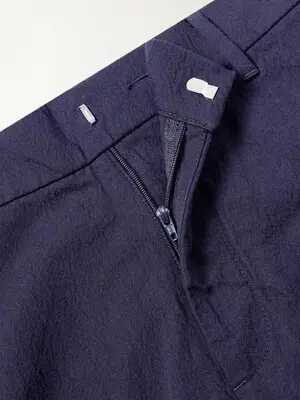 Barena Venezia Slim-leg Crinkled Cotton-blend Trousers