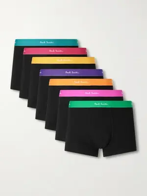 Paul Smith Seven-pack Stretch Organic Cotton-jersey Boxer Briefs - Multi