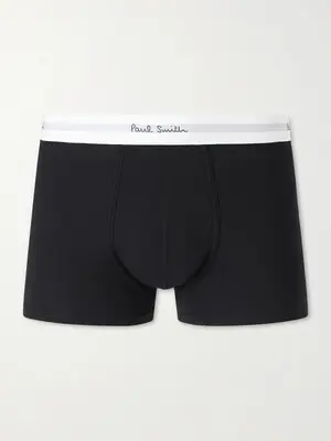 Paul Smith Seven-pack Stretch Organic Cotton-jersey Boxer Briefs - Black
