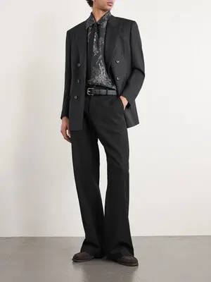 Our Legacy Every Printed Cotton And Linen-blend Shirt - Black