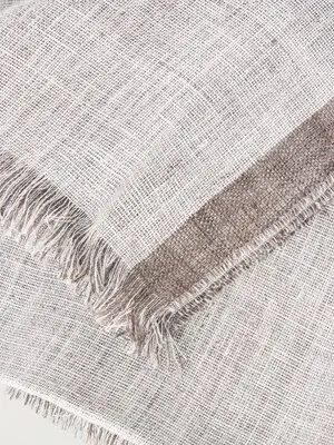 Brunello Cucinelli Fringed Linen Scarf - Brown