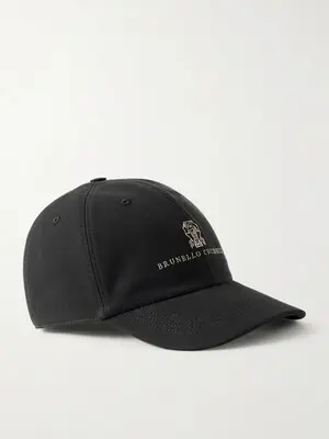 Brunello Cucinelli Logo-embroidered Cotton-twill Baseball Cap - Black