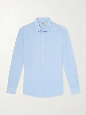 Altea Garment-dyed Linen Shirt - Blue