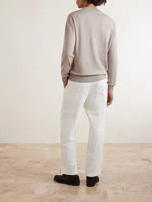 Altea Cotton And Cashmere-blend Crewneck Sweater - Neutrals