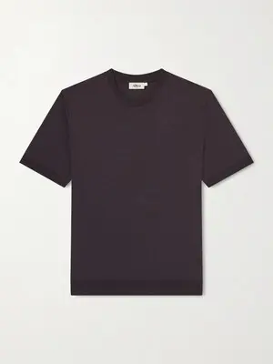 Altea Cecil Lyocell And Cotton-blend Jersey T-shirt - Brown