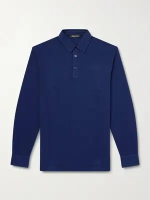 Men's Loro Piana Blue Polos