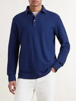 Loro Piana Cotton-piqué Polo Shirt - Blue