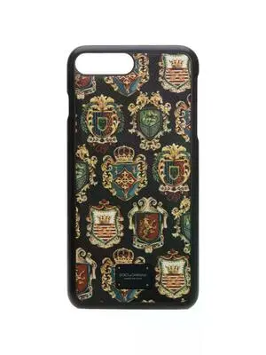Dolce & Gabbana Crest Print Phone Case - Black