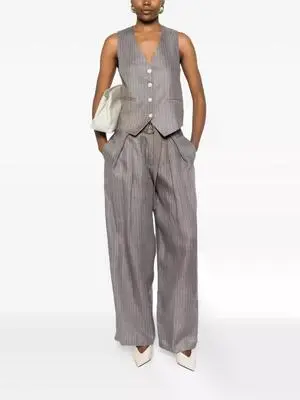 ELEH Pinstripe Wide Leg Trousers