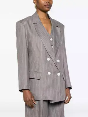 ELEH Pinstripe Double-breasted Blazer
