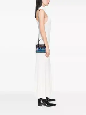 Loewe Small Printed Leather Satchel - Blue