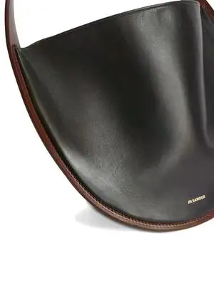 JIL SANDER Pivot Leather Shoulder Bag - Black