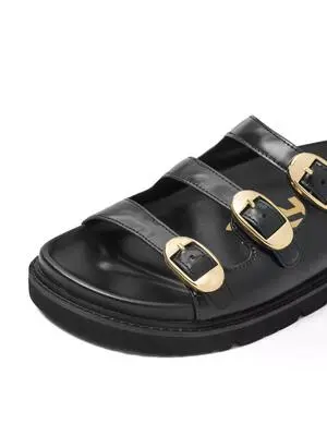 Marc Jacobs Buckle-detail Leather Slides