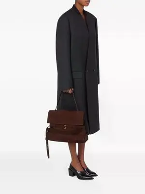 Moschino Tie Detailed Leather Hand Bag - Brown