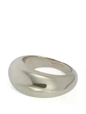JIL SANDER Engraved Logo Brass Ring - Silver