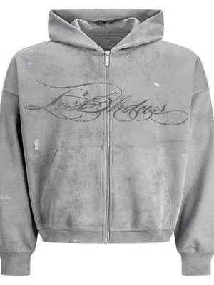 LOSTSHDWS Distressed Script Hoodie