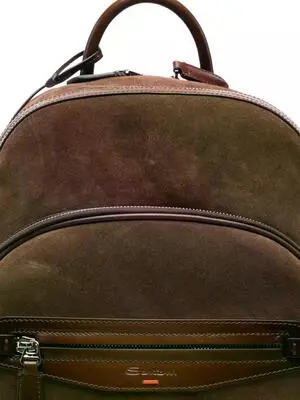 Santoni Zipped Suede Backpack