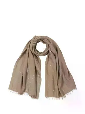 Peserico Sequin Fringed Scarf - Neutrals