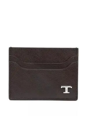 TOD'S Logo Leather Cardholder - Brown