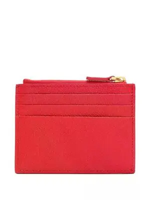 Valentino Garavani Vlogo Signature Grainy Calfskin Card Holder - Red