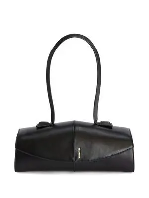 JIL SANDER Linea Leather Shoulder Bag - Black