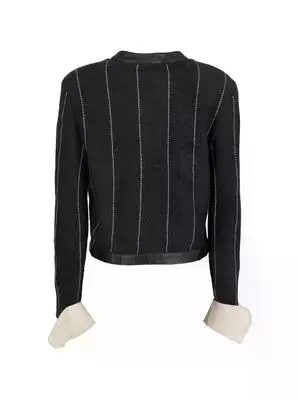 Gianfranco Ferre Leather-trimmed Cardigan