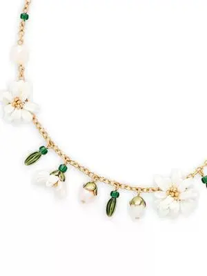 Marc Jacobs Rooted Daisy Pearl Necklace - Gold