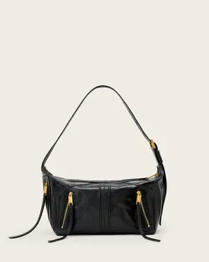 ALLSAINTS Jean Rey Leather Shoulder Bag - Black